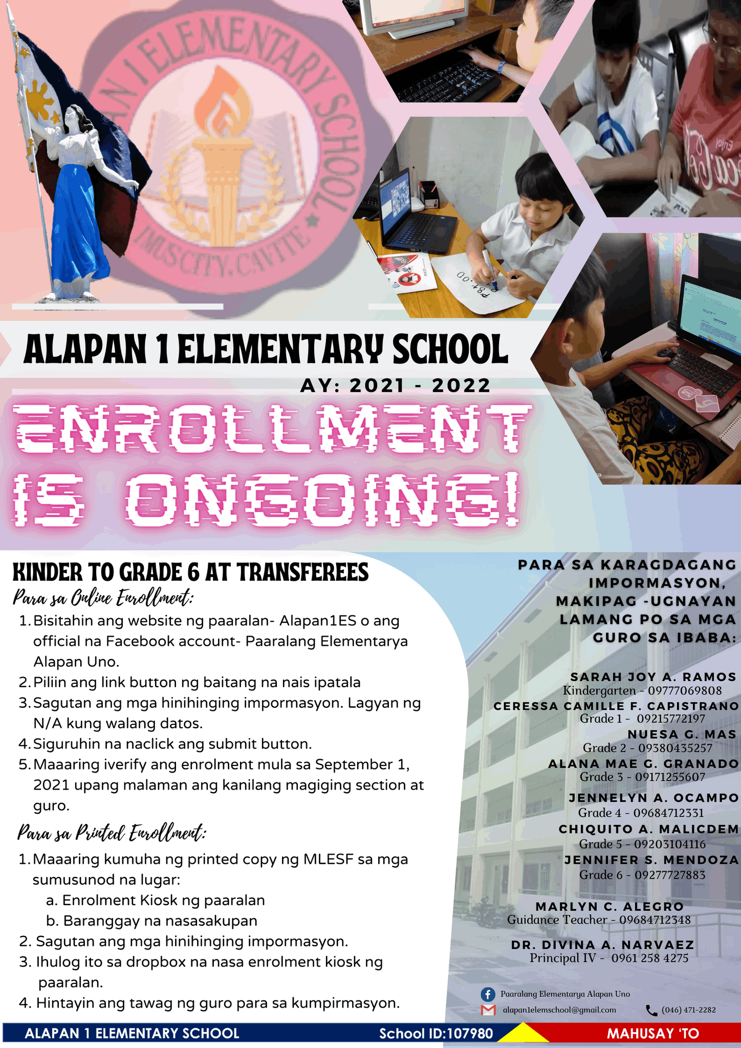 Online Enrollment Portal | Alapan 1 Elementary School